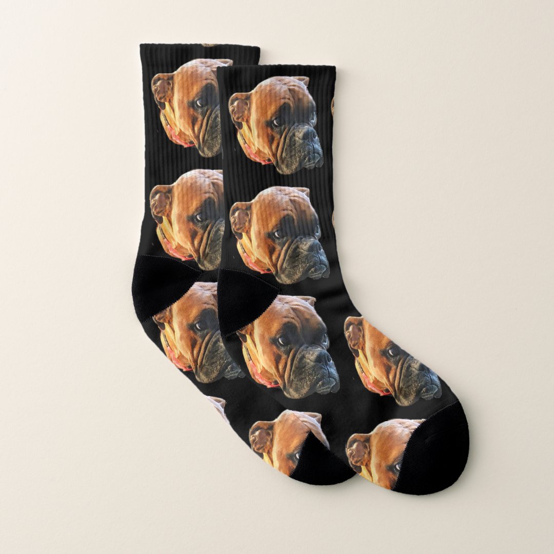 Boxer Dog Custom Pet Socks | Zazzle
