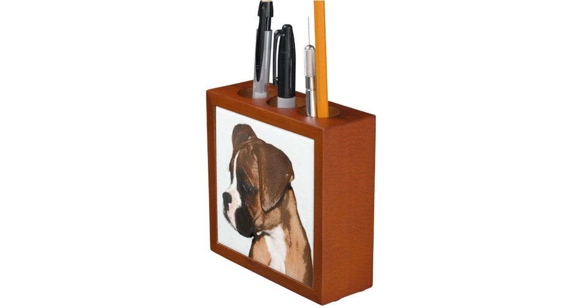 Boxer dog desk organizer | Zazzle