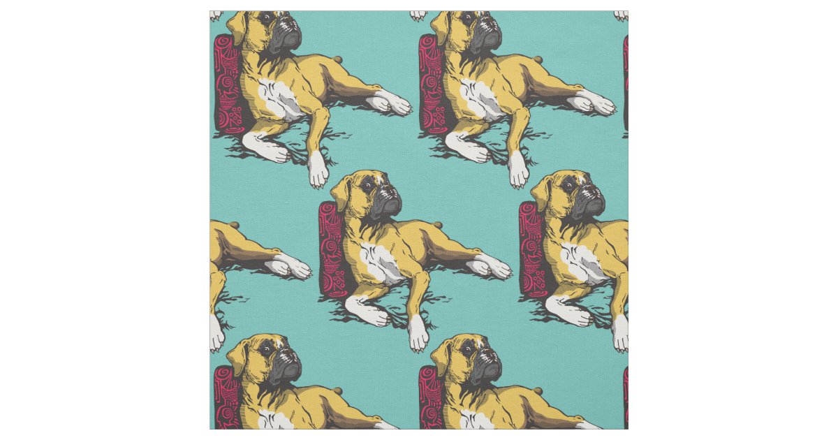 boxer dog fabric | Zazzle