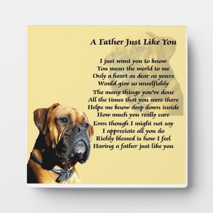 Boxer Dog Father Poem Plaque | Zazzle.com