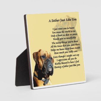 Boxer Dog Father Poem Plaque | Zazzle