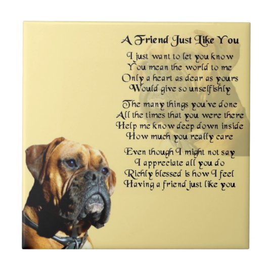 Boxer Dog - Friend Poem Tile | Zazzle.com