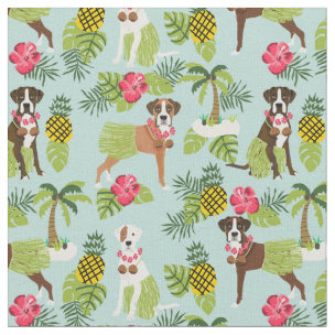 boxer dog light blue fabric | Zazzle