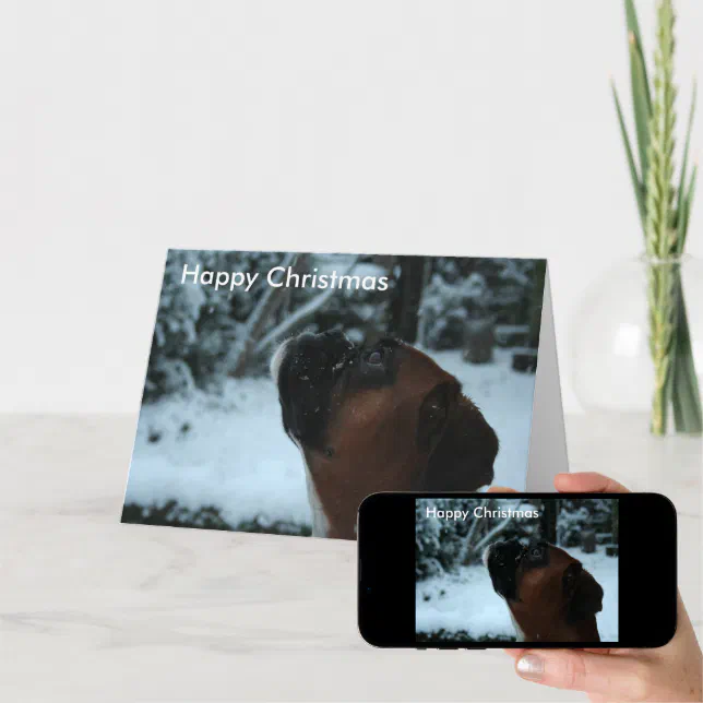 Boxer dog jolie Christmas Card | Zazzle