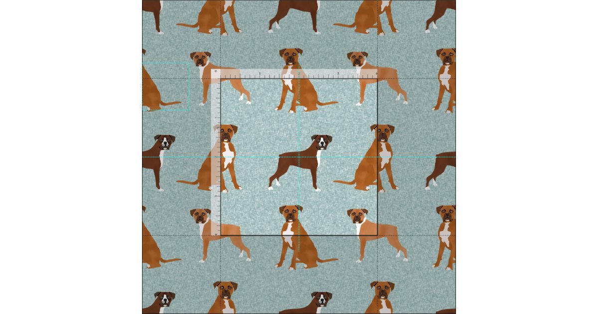 boxer dog light blue fabric | Zazzle