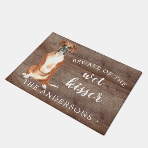 Boxer Dog Personalized Door Mat | Zazzle