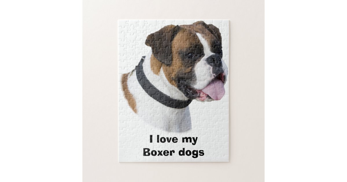 Boxer dog portrait photo jigsaw puzzle | Zazzle