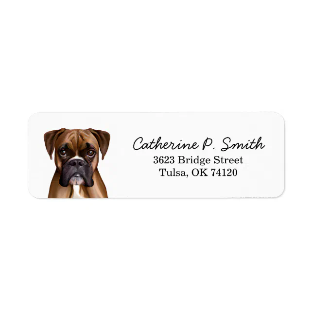 Boxer Dog Return Address Label | Zazzle
