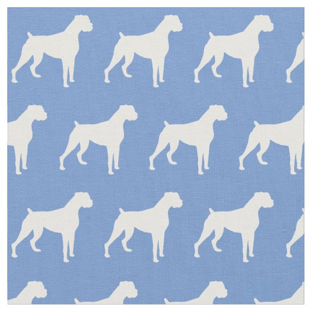 boxer dog light blue fabric | Zazzle