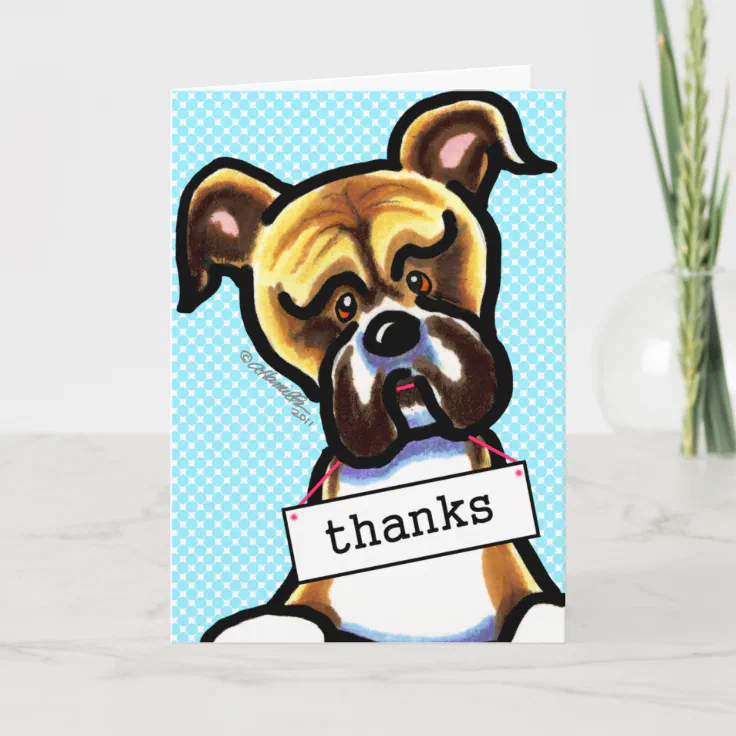 Boxer Dog Thank You | Zazzle