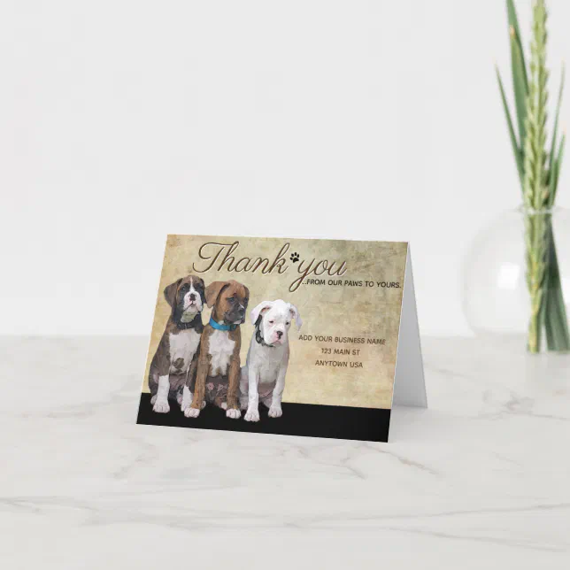 Boxer Dog Thank You Card | Zazzle