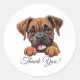 Boxer Dog Thank You Classic Round Sticker | Zazzle