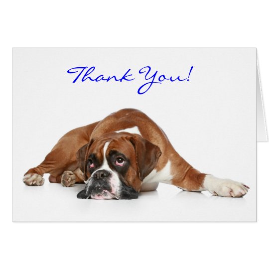 Boxer Dog Thank You Notecard - Thank You Inside | Zazzle.com