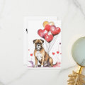 Boxer Dog with Heart Balloons Thank You Card | Zazzle