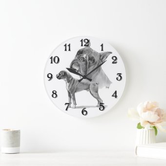 Boxer Dogs Large Clock | Zazzle