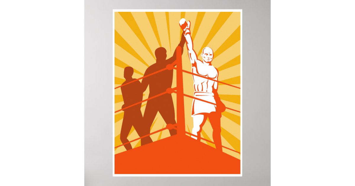 boxer fighter winning championship poster | Zazzle