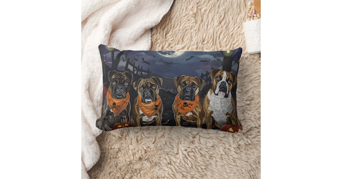 Boxer Halloween Spooky Lumbar Pillow | Zazzle