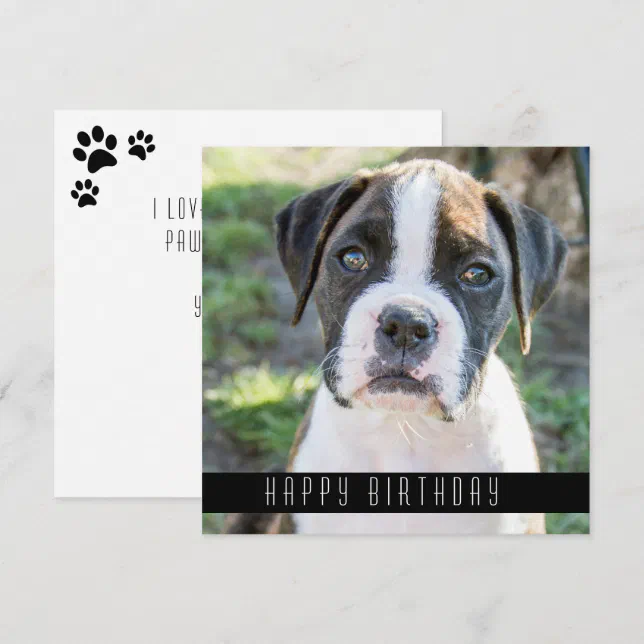 Boxer Happy Birthday Wishes Dog Birthday Card | Zazzle