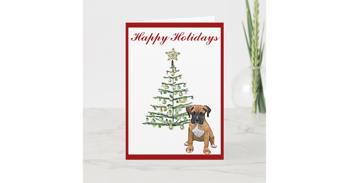 Boxer Holiday Card | Zazzle
