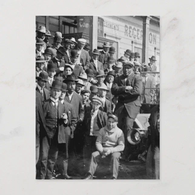 Boxer Jack Johnson and Trainers, early 1900s Postcard | Zazzle