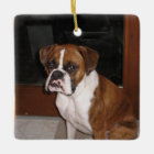 Brindle Boxer Dog Show Stance Ceramic Ornament | Zazzle.com