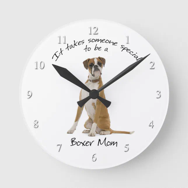 Boxer Mom Clock | Zazzle