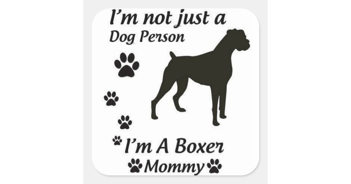 Boxer Mom Square Sticker | Zazzle