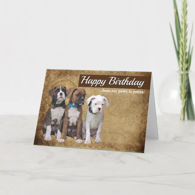 Boxer Puppy Dog Cards - Personalized Birthday Card | Zazzle