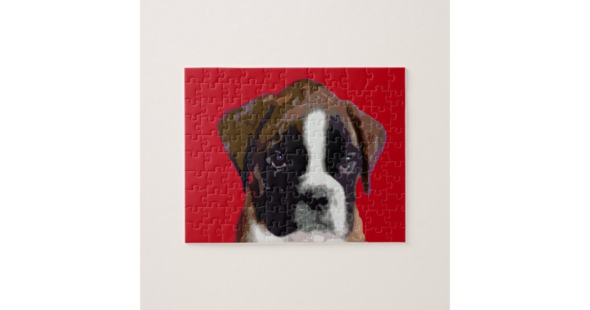 Boxer puppy dog jigsaw puzzle | Zazzle