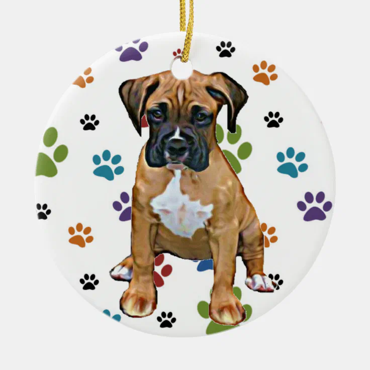 Boxer Puppy Ornament | Zazzle