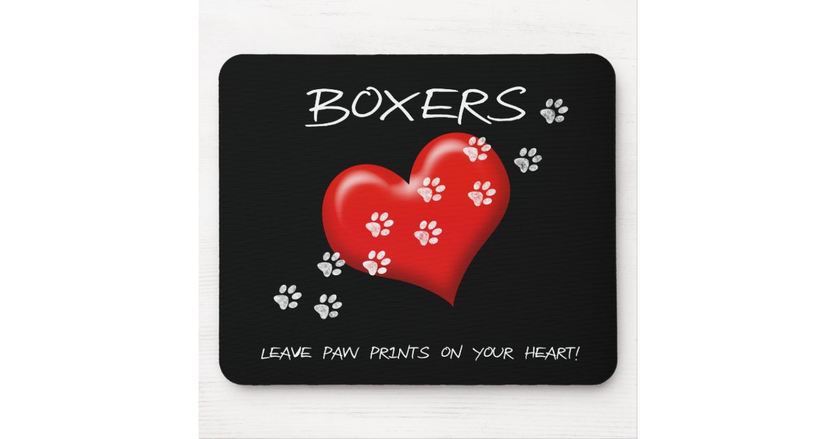 Boxers Leave Paw Prints Mouse Pad | Zazzle