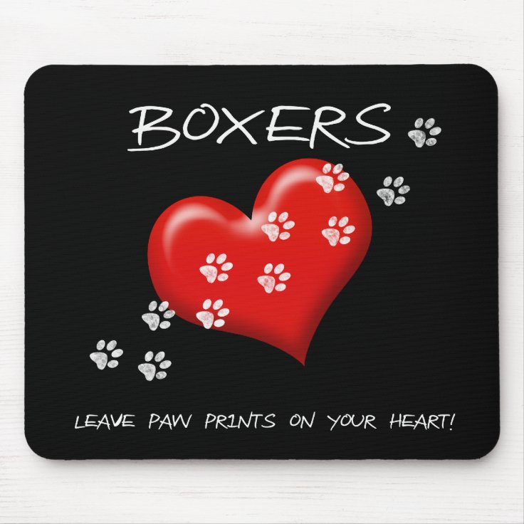 Boxers Leave Paw Prints Mouse Pad | Zazzle