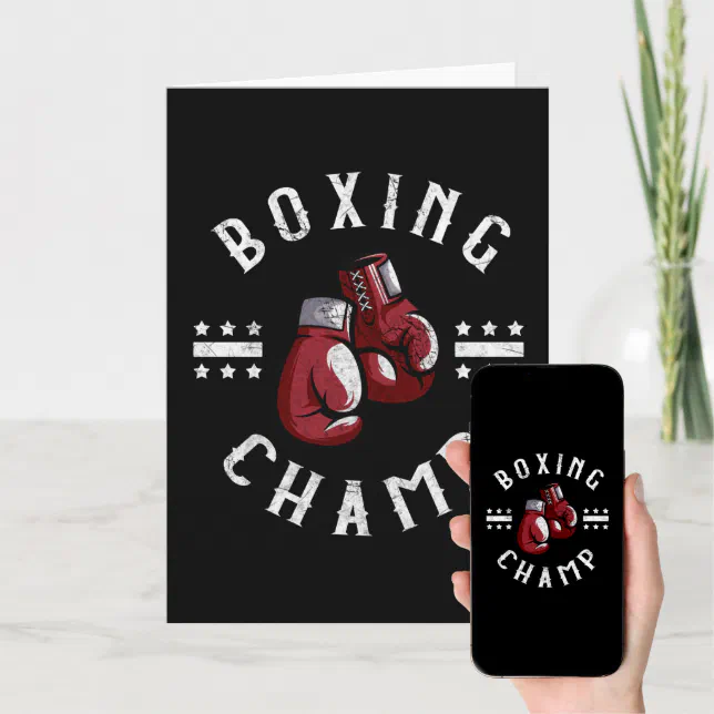 Boxing Champ Box Sports Martial Arts Fighter Card | Zazzle