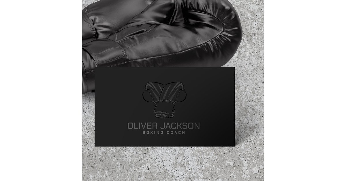 Boxing coach cool minimal business card | Zazzle