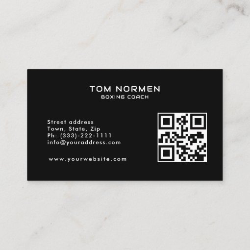 Boxing Coach Personal Trainer Gym Business Card | Zazzle