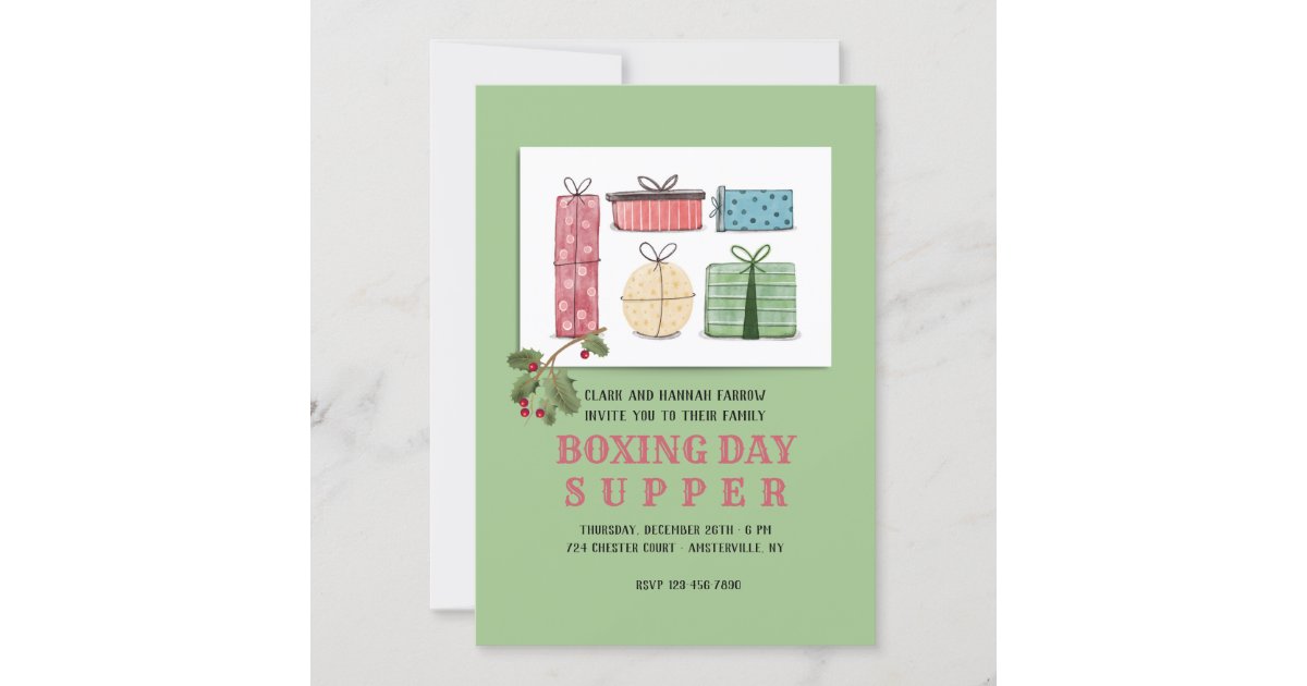 Boxing Day Dinner Party Invitations | Zazzle