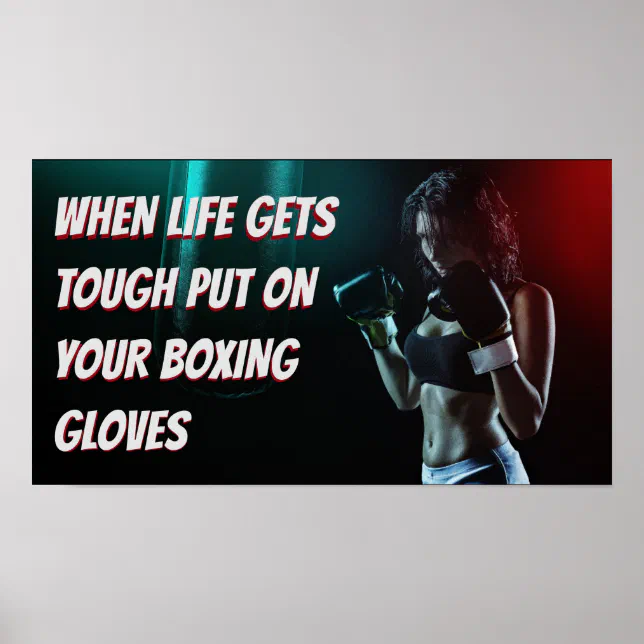 Boxing Girl Workout Motivational Quote Poster | Zazzle