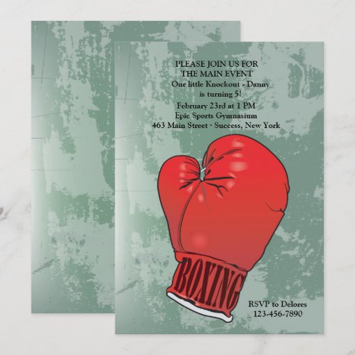 Boxing Glove Birthday Party Invitation | Zazzle
