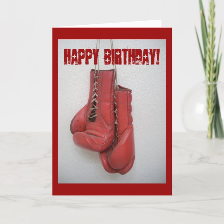 Boxing Gloves Birthday Card | Zazzle