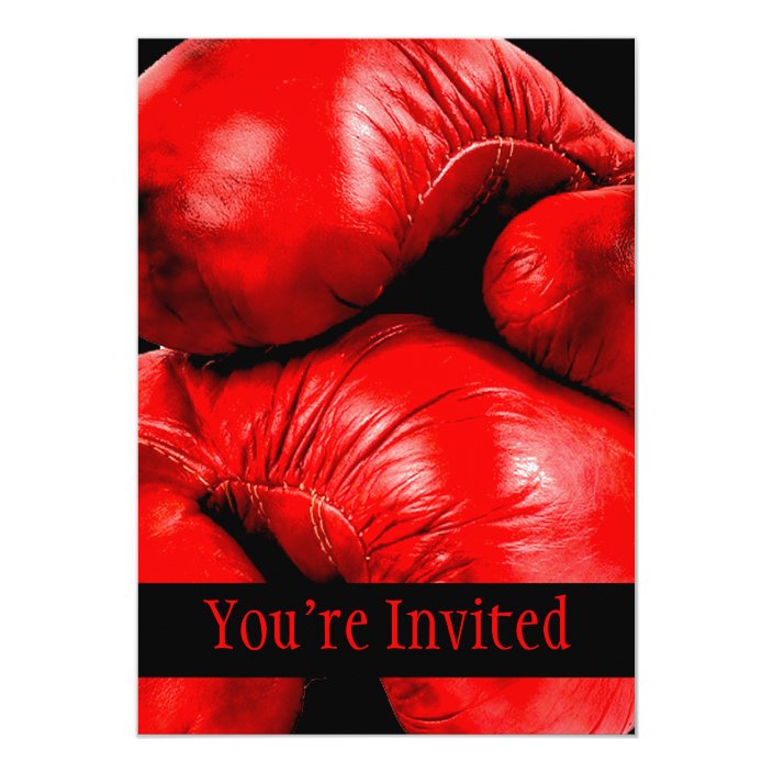 Boxing Gloves Boxer Grunge Style Invitation | Zazzle.com