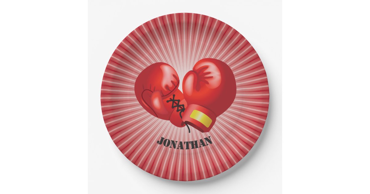 Boxing Gloves Design Paper Party Plate | Zazzle