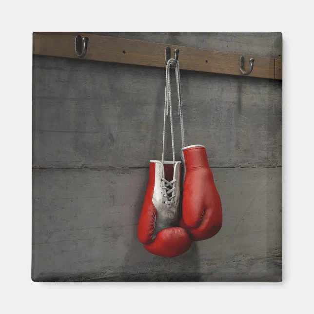 Boxing Gloves Hanging In Change Room Magnet | Zazzle