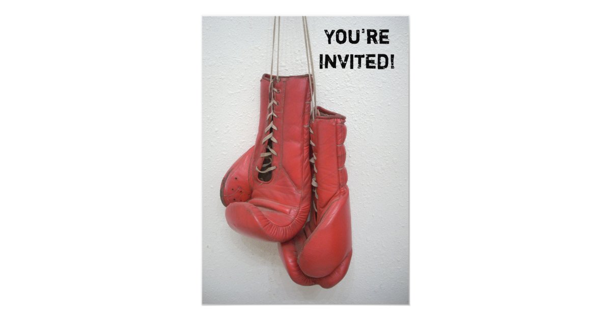 Boxing Gloves Invitations Birthday/Bachelor/Any | Zazzle.com