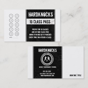 Boxing Gym Business Card loyalty card | Zazzle