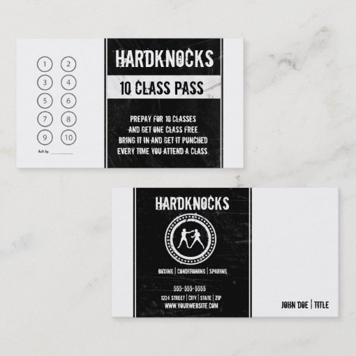 Boxing Gym Business Card loyalty card | Zazzle