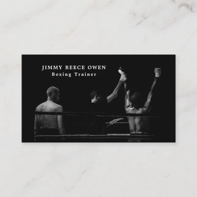 Boxing Match Champion, Boxer, Boxing Trainer Business Card | Zazzle
