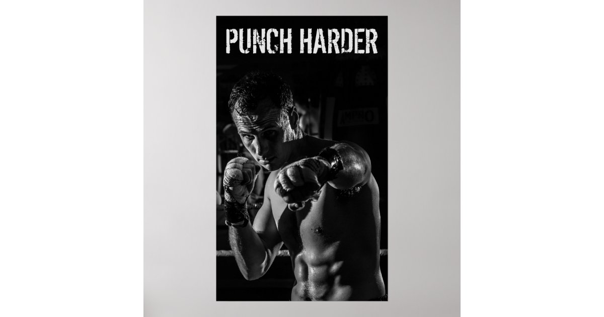 Boxing Punch Workout Motivational Poster | Zazzle