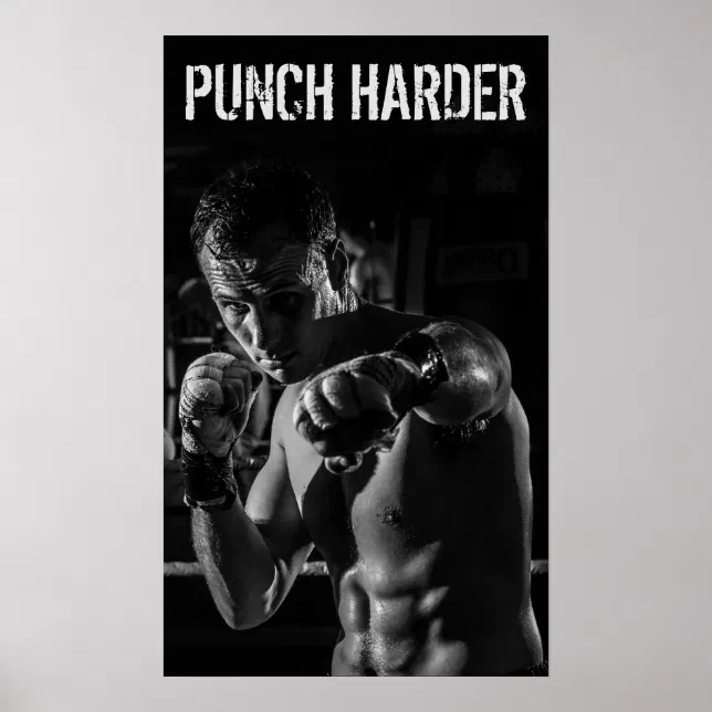 Boxing Punch Workout Motivational Poster | Zazzle