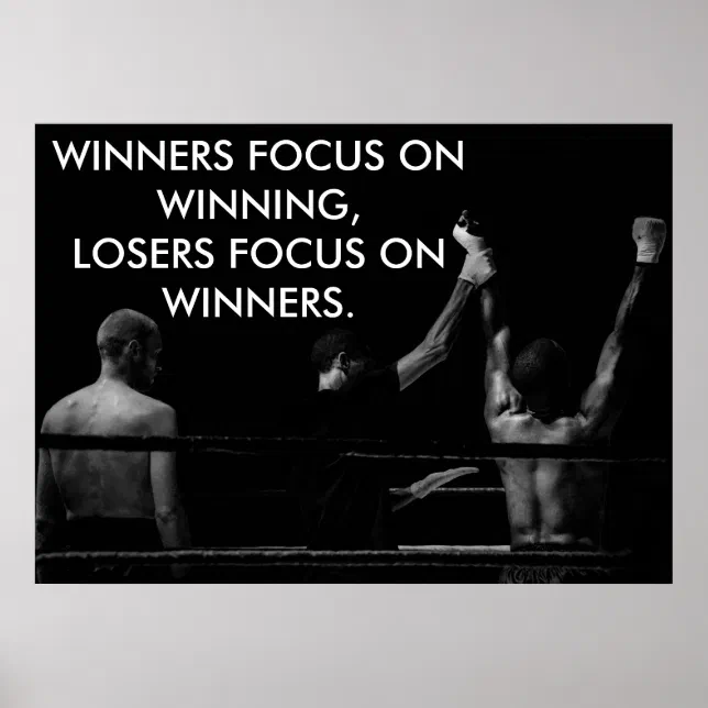 Boxing Ring Motivational Winning Quote Poster | Zazzle