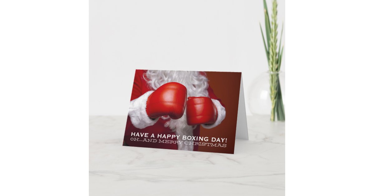 Boxing Santa, Christmas Greeting Card | Zazzle